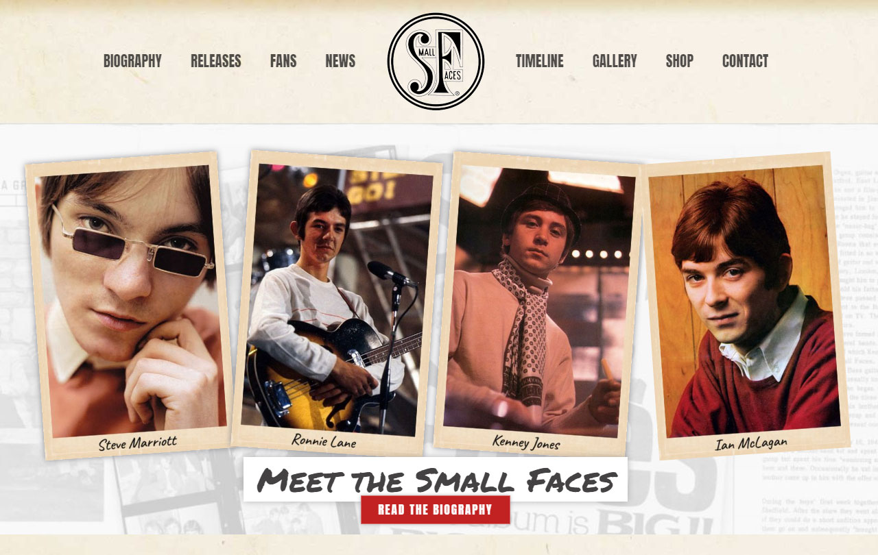 Small Faces new website Engine Room Technology